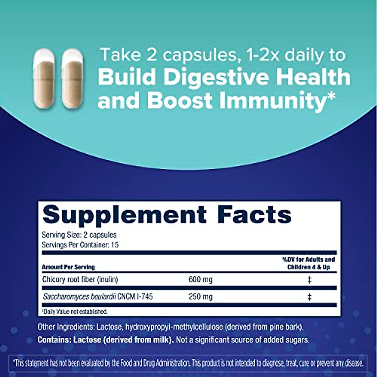 Florastor Select Pro + Pre Daily Probiotic & Prebiotic Supplement for Women and Men, Boosts Good Bacteria, Saccharomyces Boulardii CNCM I-745 (30 Capsules) (Pack of 1)