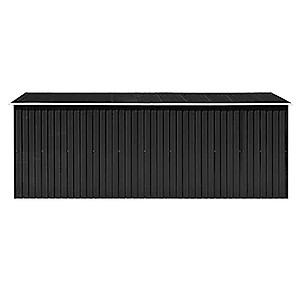 vidaXL Garden Shed with Sliding Doors and Vents Lockable Garden Backyard Utility Tool House Log Cabin 192.5" Metal Anthracite