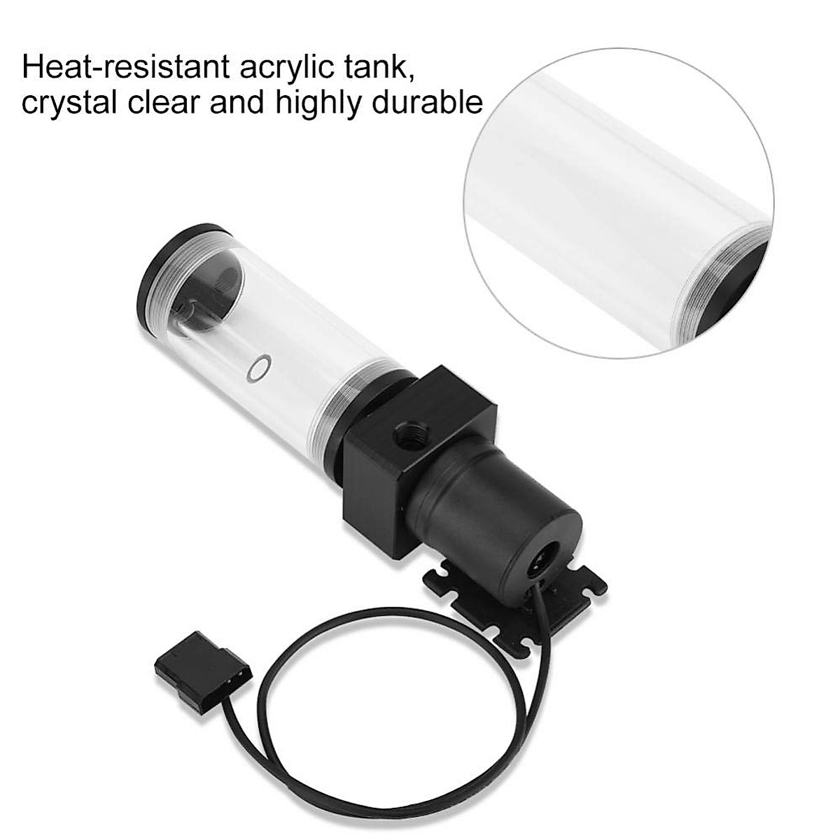 19W 12v CPU Water Cooling Pumpe Reservoir DIY Combo, 800L/H , G 1/4" Thread Port, PC Cpu Water Cooling System Heat Exchanger Tool, Transparent Acrylic Material, Easy Install(110mm)