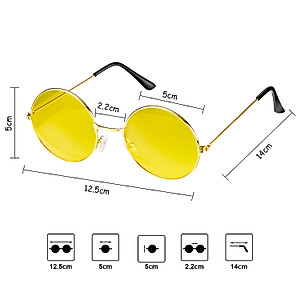 Frienda 24 Pieces Hippie Costume Accessories 60s 70s Party Decorations Hippie Set Includes Peace Sign Necklaces Daisy Sunflower Headbands Retro Sunglasses for Birthday Halloween Party Supplies