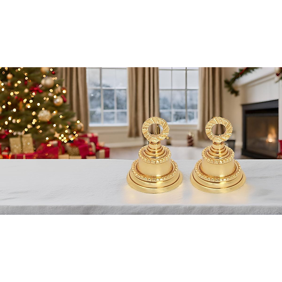 HANDTECHINDIA Set of Brass Plain 2 '' Bells Christmas Decoration Jingle Bell Sleigh Bell Jingle Bell Crafts Christmas décor Home décor Elephant décor Bells Musical Instrument Accessory. (20)