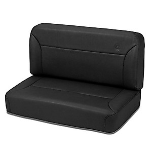 Bestop 3943715 Black Denim Trailmax II Fixed Bench Rear Seat - Jeep 1955-1995 CJ5, CJ7 & Wrangler