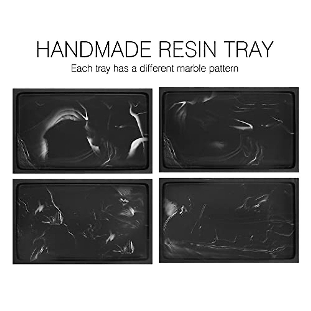 Luxspire Bathroom Vanity Tray, Resin Dresser Jewelry Ring Dish Tank Storage Kitchen Sink Countertop Organizer Plate Holder for Perfume Candles Soap Towel Plant Bathroom Accessories, M, Matte Ink Black