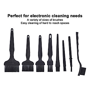 Computer Keyboard Brush Kit, Safe Plastic Handle Dustproof Soft Bristle Electronics Non Static Brushes 8 in 1 for Cell Phones