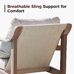 Grand patio Outdoor Furniture Set, 4-Piece Aluminum Patio Furniture Set with Heavy Duty Coffee Table and Waterproof Olefin Cushions, Modern Cozy Sling Outdoor Patio Sofa for Backyard Deck Poolside