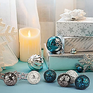 Mosaic Glass Orbs Mosaic Sphere Glass Globe Decorative Orbs Centerpiece Balls Decorative Glass Balls for Bowls Vases Dining Table Centerpiece Decor (Sliver, Turquoise, Black,6 Pieces)