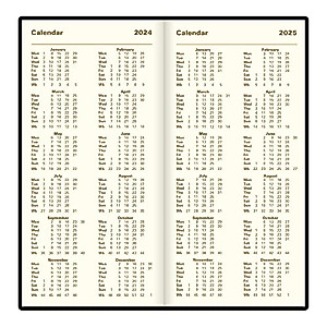 Letts of London Signature Weekly/Monthly Planner, 12 Months, January to December, 2024, Bonded Leather, Slim Size, 6.625" x 3.25", Black (C38SUBK-24)