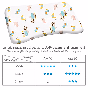 ICARE Toddler Pillow,Travel Pillow,20x12 Inch Cotton Pillow-s for Sleeping, Kids Pillow with Washable Cartoon Pillowcase - Perfect for Travel, Toddler Bed Set