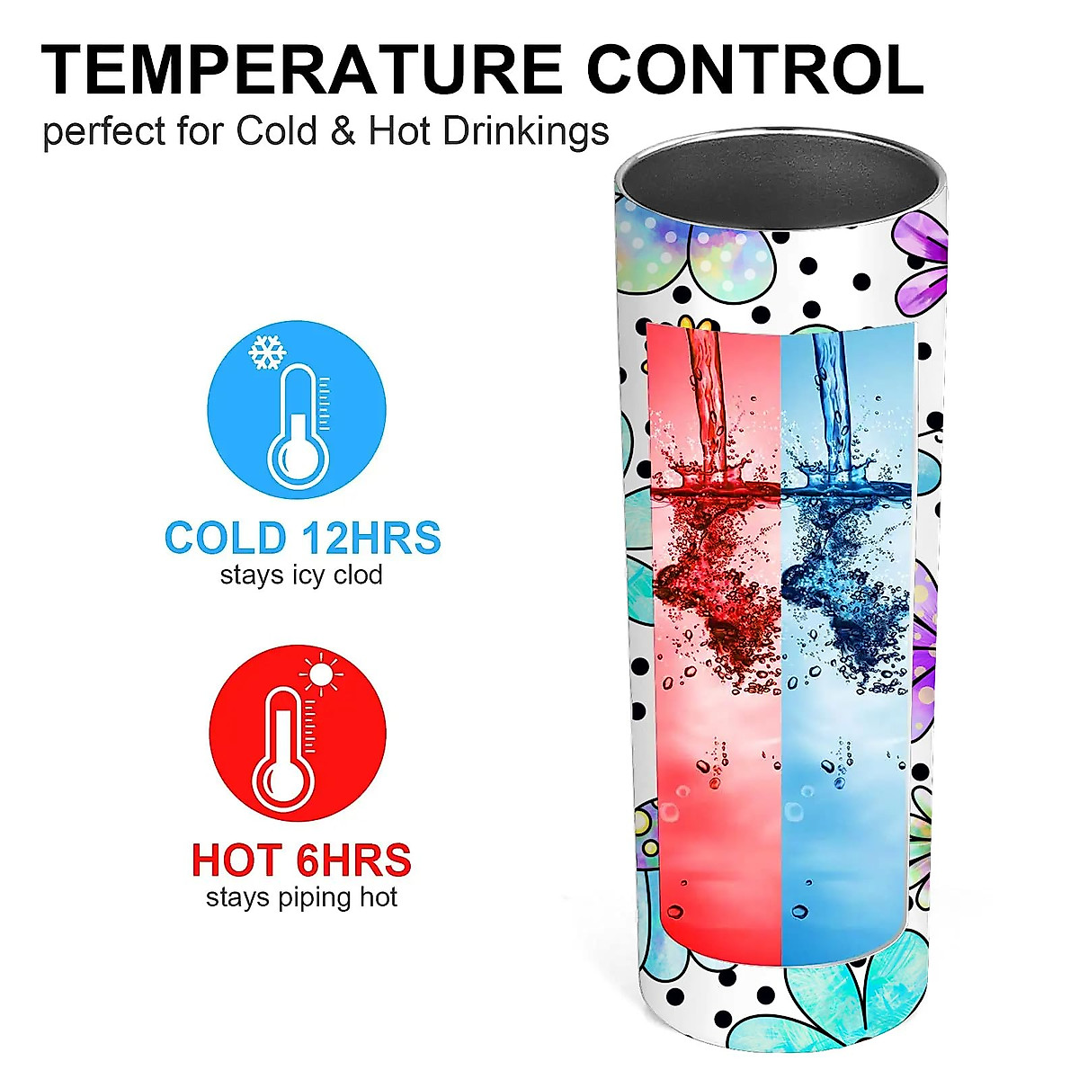 Daisies Vibrant Colours 20oz Tumbler With Lid Gifts for Kids, Birthday Gifts, Travel Mug for Friends Vacuum Stainless Steel Coffee Mug Stemless (Pack of 1)