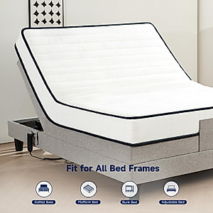 Z-hom Twin Mattress 8 Inch, Twin Size Mattresses Hybrid Innerspring Mattress in a Box, Twin Foam Spring Mattress with Motion Isolation & Pressure Relief for Twin Bed Frames, Medium Soft, White