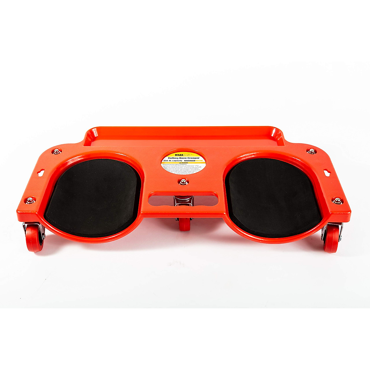 MaxWorks MaxxHaul 80748 Rolling Knee Creeper/Pads ABS High-Impact Frame, 5 Swivel Castors, Tool Tray Holder, multi-color, Small