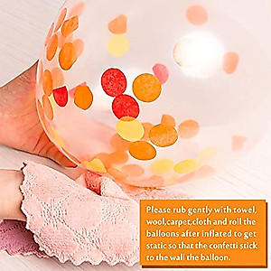 Whaline 80Pcs Fall Balloon Set Autumn Leave Maple Leave Pumpkin Pattern Balloons Red Orange Yellow Confetti Balloon with Yellow Orange Ribbon for Fall Autumn Party Thanksgiving Birthday Wedding Decor