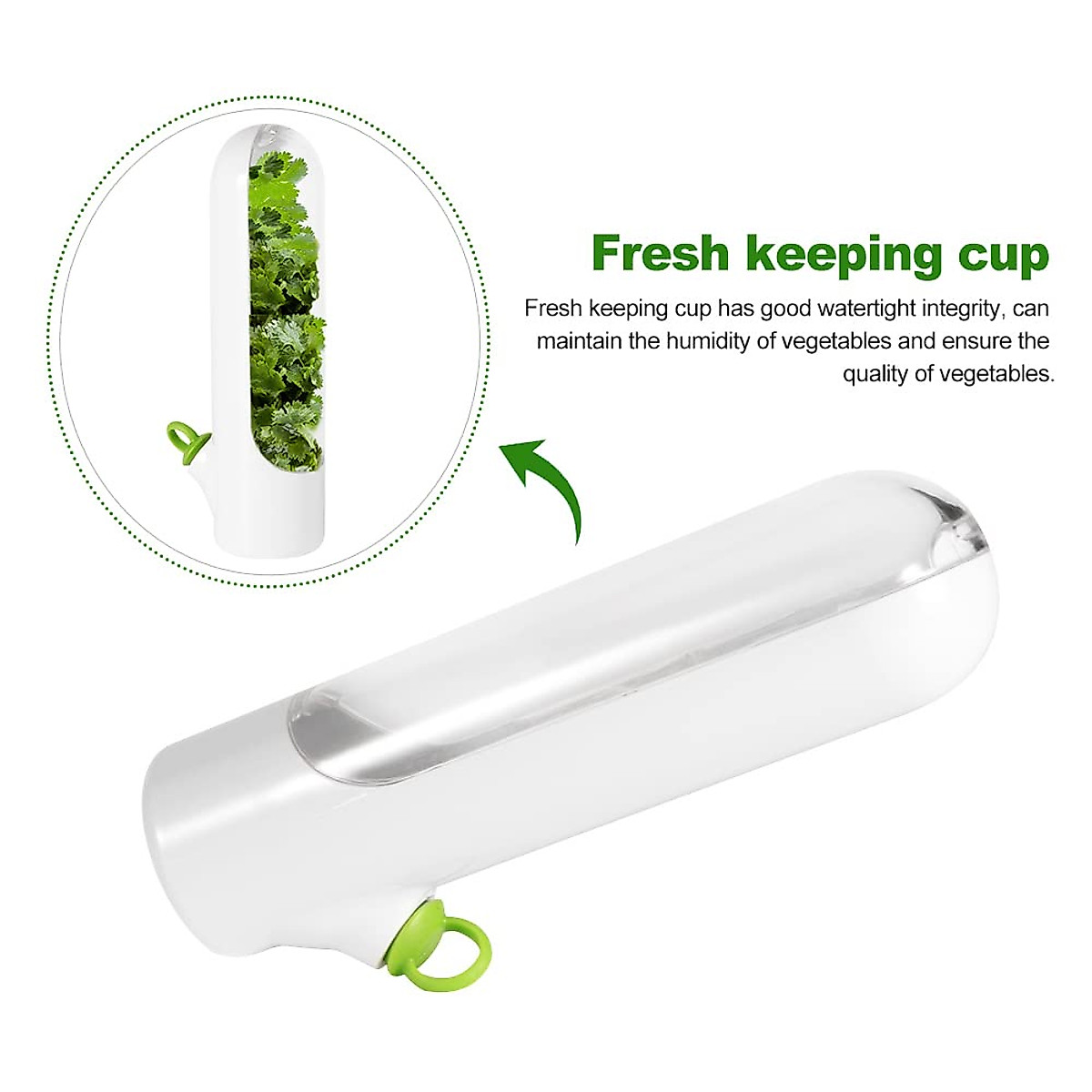 Fresh Herb Keeper, Herb Saver for Refrigerator, Herb Storage Container Vanilla Keep-Fresh Cup Vegetable Preservation Bottle Keeps Greens Fresh for Cilantro Mint Parsley Asparagus