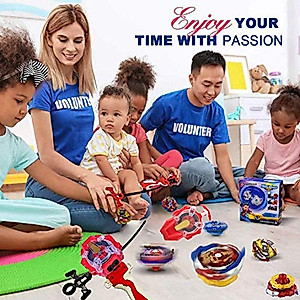 Sparking Launcher Bey Burst Evolution Turbo Blade Battling Tops String Launcher Grip Super King B-168 Booster Rage Longinus.Ds'3A Starter Set Metal Fusion God Bey Gaming Top Spinning Toy Gift for Boys
