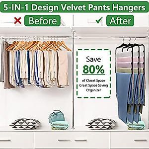 Closet Organizers and Storage,3 Pack Organization and Storage Pants-Hangers-Space-Saving,Velvet Hanger for Dorm Room for College Students Girls Boys Guys Hanging Jean Scarf