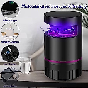 Bug Zapper, Fruit Flies Trap, Electric Mosquito & Fly Zappers/Killer - Insect Attractant Trap Powerful Little Gnats, Hangable Mosquito Lamp for Home, Indoor, Outdoor, Patio (Black)