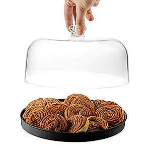 Godinger Cake Stand, Cake Plate Server with Dome, Metal Serving Tray and Shaterproof Acrylic Lid