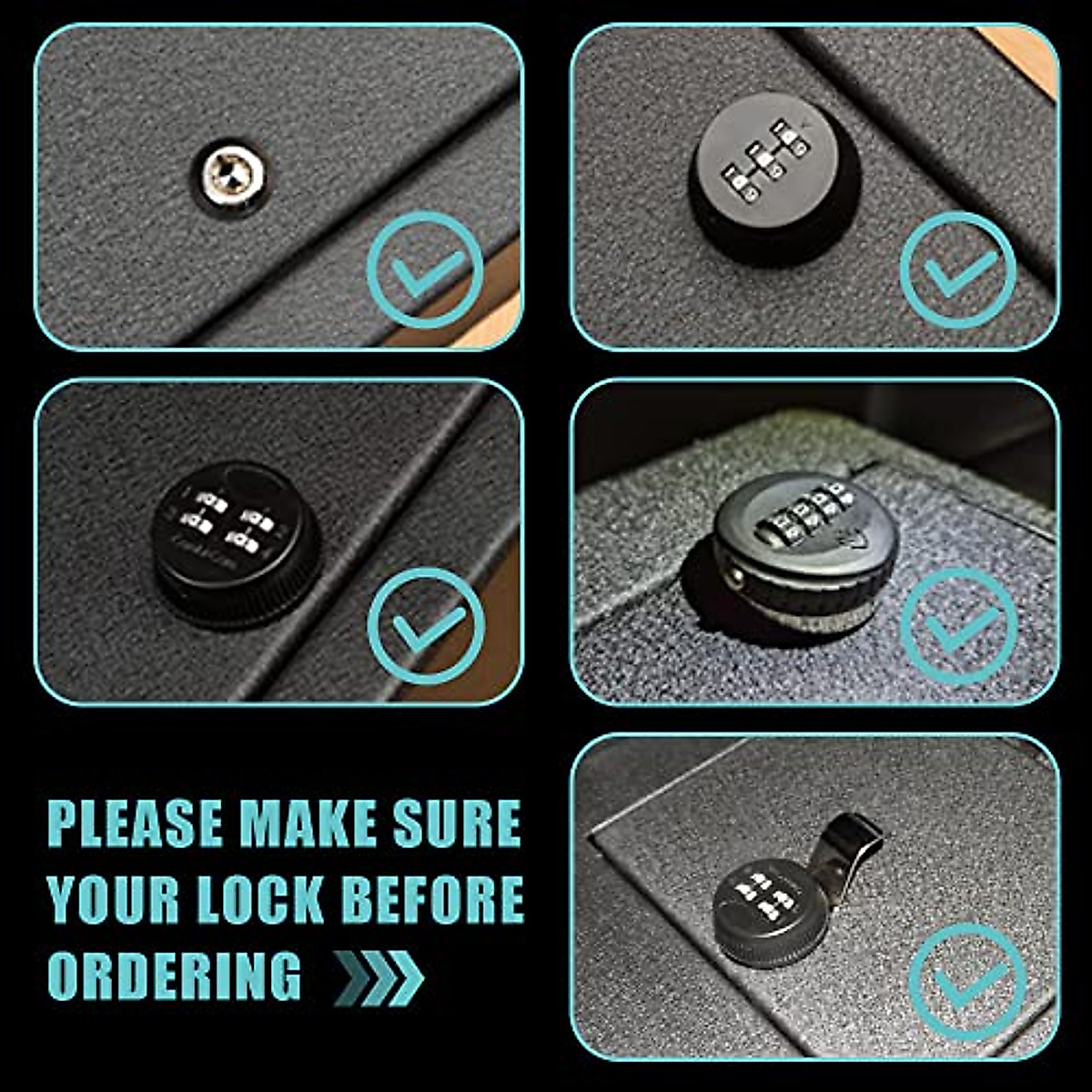 BestEvMod for F150& Lightning Center Console Organizer,Insert Center Console Safe Box Tray Only Fit Installed OEM Safe Box Vault Compatible with 2021-2023 Ford F150 F-150 Lightning Accessories (Black)