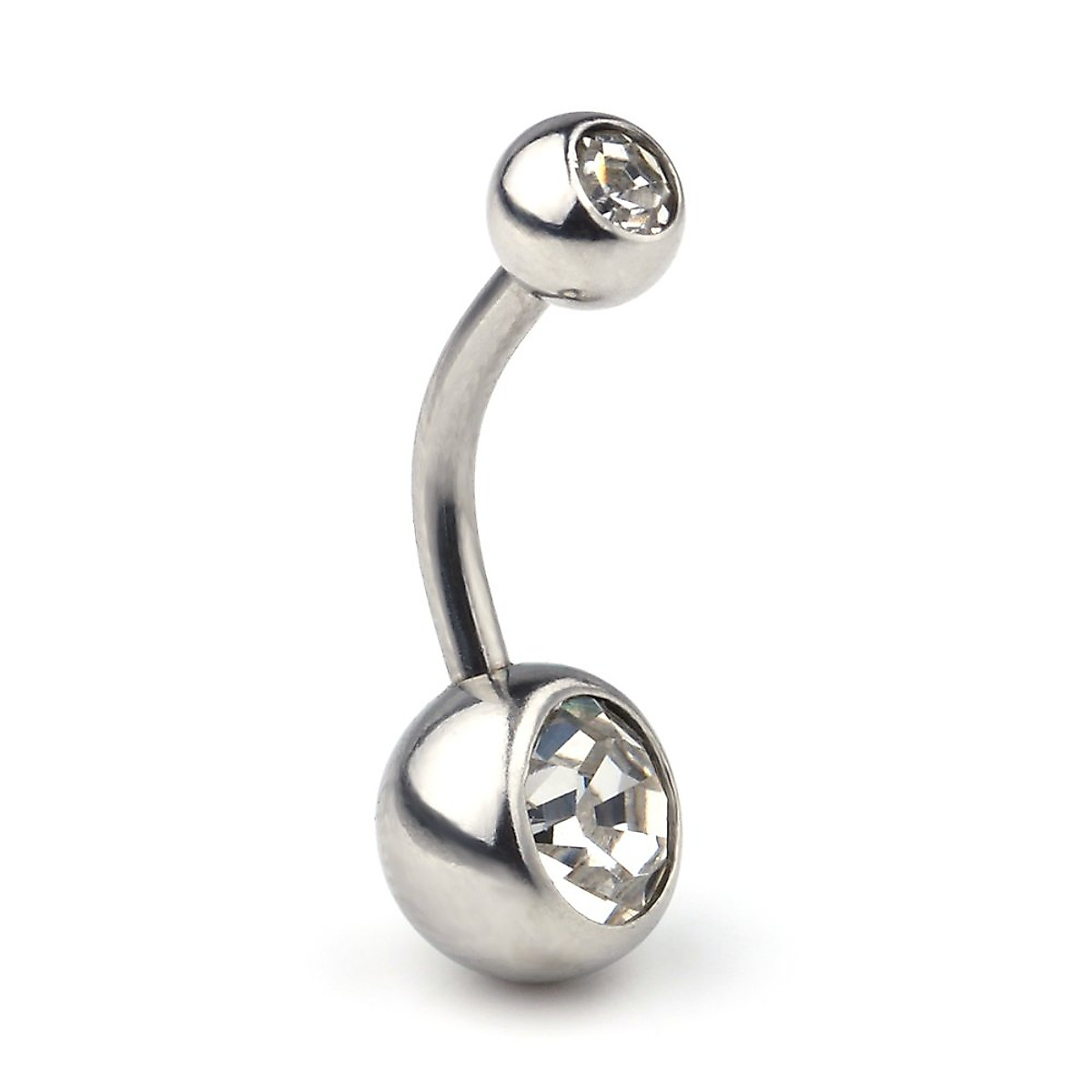 Ruifan 4PCS 14G Clear Birthstone Crystal Ball Belly Button Rings Navel Barbell Body Jewelry Piercing