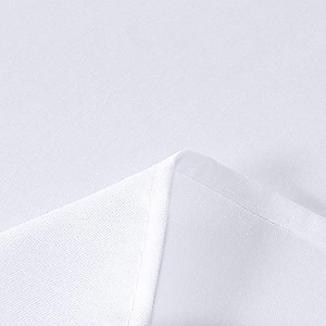 sancua Rectangle Tablecloth - 60 x 84 Inch - Stain and Wrinkle Resistant Washable Polyester Table Cloth, Decorative Fabric Table Cover for Dining Table, Buffet Parties and Camping, White