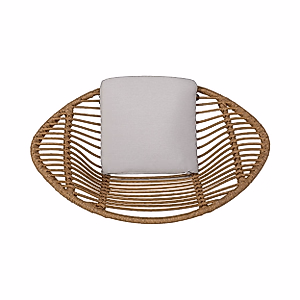 Christopher Knight Home Aleah Indoor Woven Faux Rattan Chairs with Cushions (Set of 2), Light Brown and Beige Finish