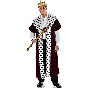 Black and White Royal King Robe Set- Adult Standard - Ideal for Halloween costume parties, dress-up, role-playing, and any other occasion