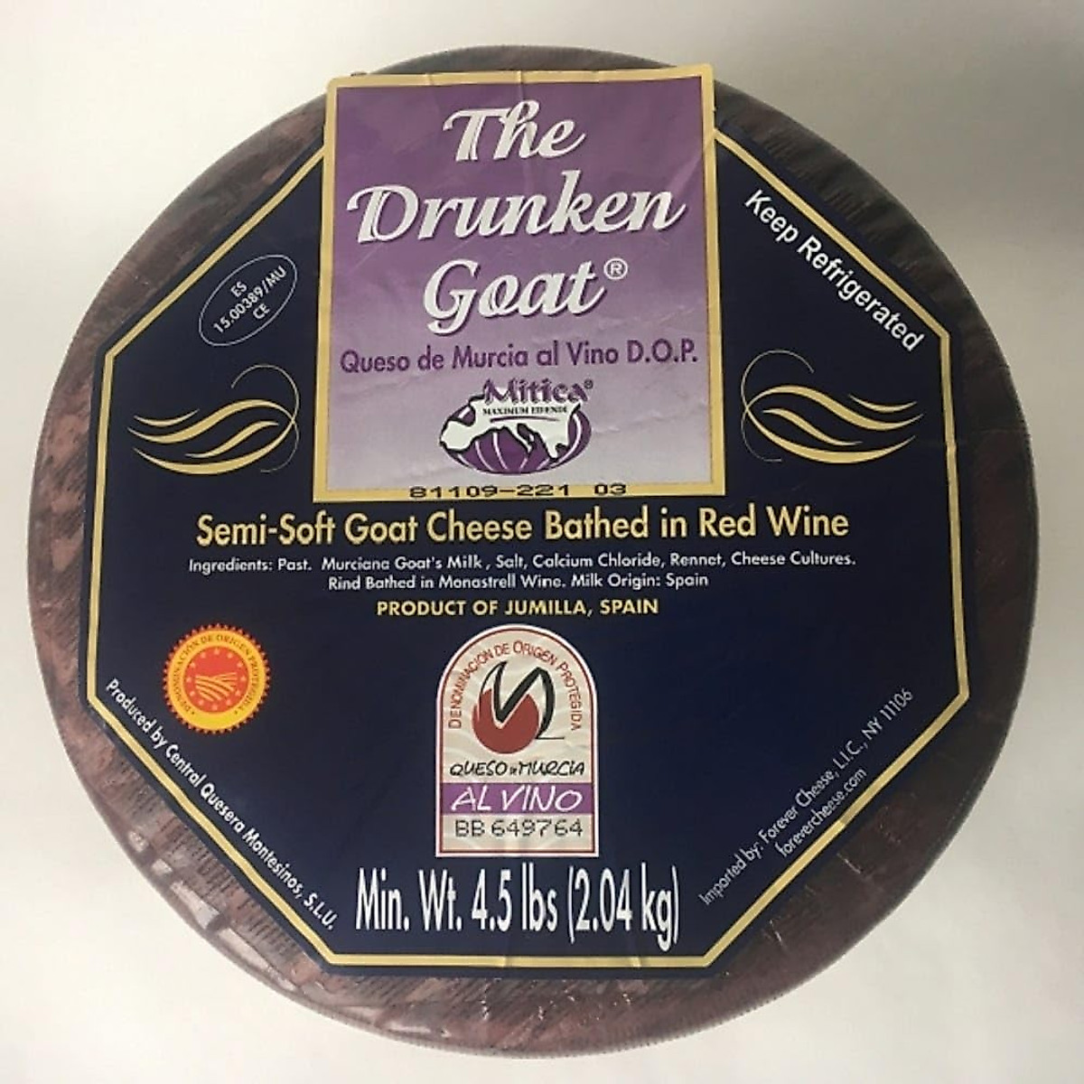 Murcia Al Vino (Drunken Goat) Goat Cheese (Whole Wheel) Avg 5.5 Lbs
