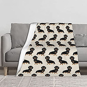 Dachshund Gifts Pet Dogs Throw Blanket, Ultra Soft Microplush Bed Blanket, All Season Microfiber Fleece Throw for Bed Chair Sofa Couch Bedroom 60"X50"