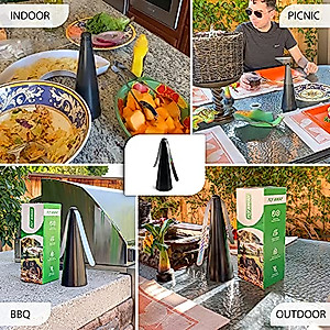 Fly Away - 2 Pack Outdoor Fly Repellent Fan, Outside or Inside Table use, Restaurant, Barbeque, Events, Deter Flies, Wasps, Bees, Other Moscas and Bugs Away, Battery Operated, Tabletop, Hanging Hook.