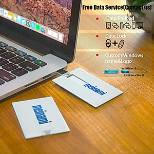 MEINAMI Customized Credit Card USB Flash Drive Thumb Drive Personalized Memory Stick 32GB 50 Pack