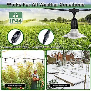 AOBMAXET Outdoor Grow Lights - String Grow Lights for Greenhouse, Waterproof Plant Growing Lights, UL Certified Greenhouse Grow Lights, Full Spectrum LED Grow Light Lamp for Veg Seedling Flower