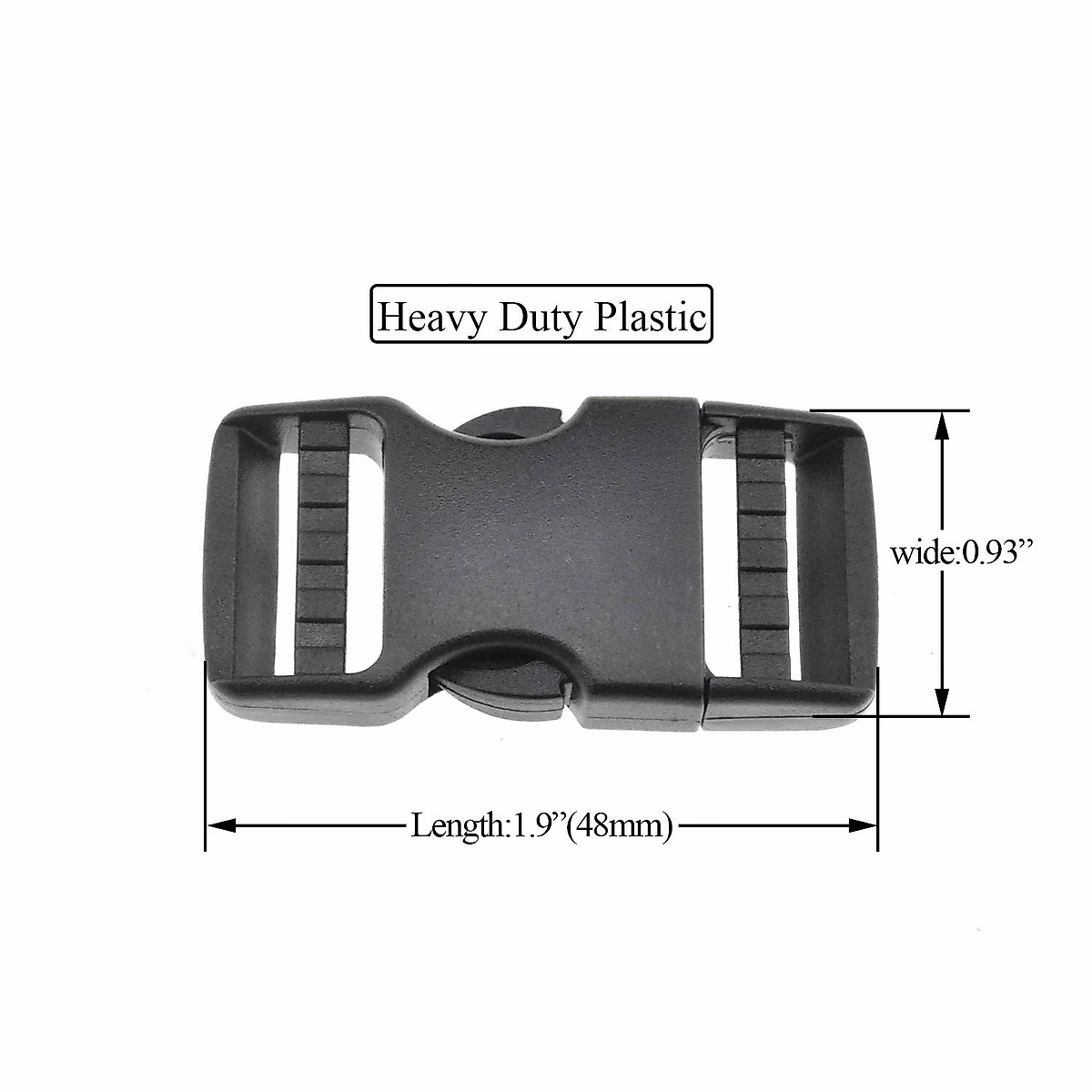 SGH Pro Quick Side Release Buckles 0.75' Wide Dual Adjustable Clips Snaps No Sewing Heavy Duty Plastic 7 Pack Replacement for Nylon Strap Webbing Survival Paracord Backpack Fanny Pack Waist Strap