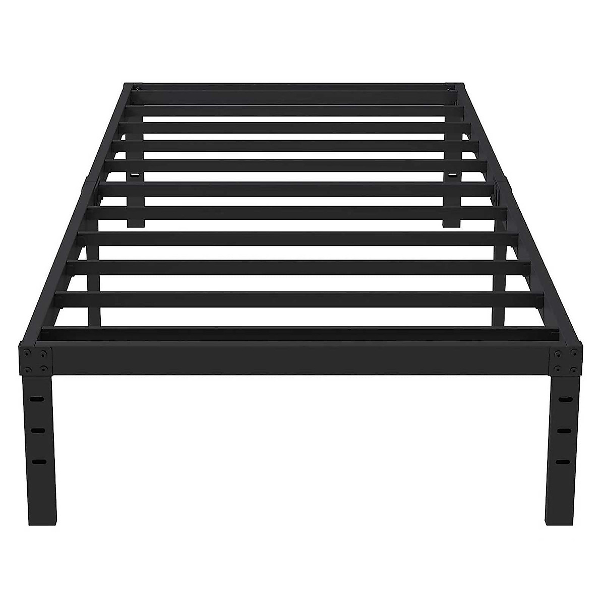 OmiNight Twin Bed Frame 18 Inch Tall Metal Frames 3500lbs Heavy Duty Steel Slat Support Platform No Box Spring Needed Easy Assembly-Black…