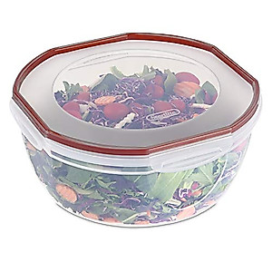Sterilite Ultra Seal 8.1 Quart Bowl, Clear Lid & Base w/ Red Rocket Gasket, 2-Pack