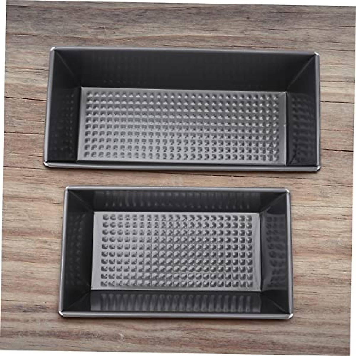 Happyyami 2pcs Mold Honeycomb Toast Box Roaster Pan with Lid Mini Loaf Pans with Lids Cookie Molds Bread Tin with Lid Oven Nonstick Loaf Pan Non- Stick Cake Baking Mold Non Stick Bread Molds