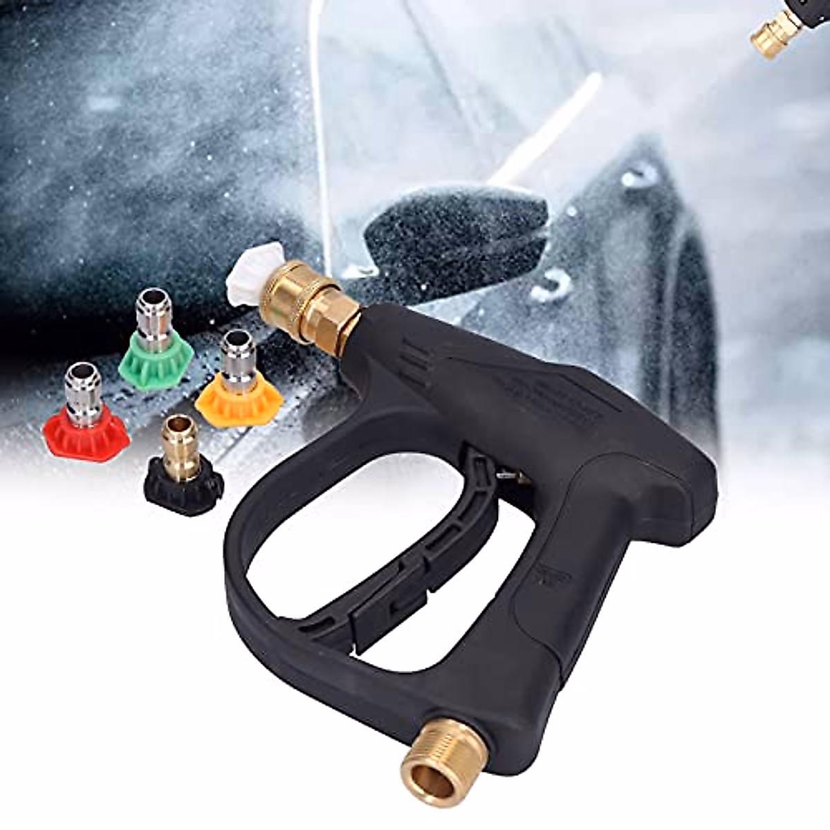 1/4in M22 High Pressure Washer Guns with 5 Nozzles Spray Hose Cleaner 3000PSI for Household