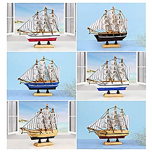 Dedoot Wooden Sailboat 6 Pack Miniature Sailboat Model Ship Nautical Decor Tabletop Decorative Ornament for Ocean Theme Home Decor, 5.5x5x1.2 Inch