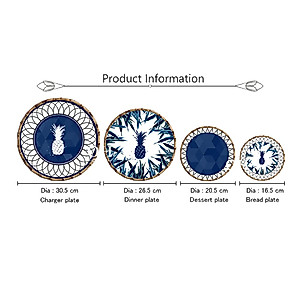 16-Piece Dinnerware Sets, Round Dinner Plates , Scratch Resistant, Lead-Free, Microwave, Oven, and Dishwasher Safe