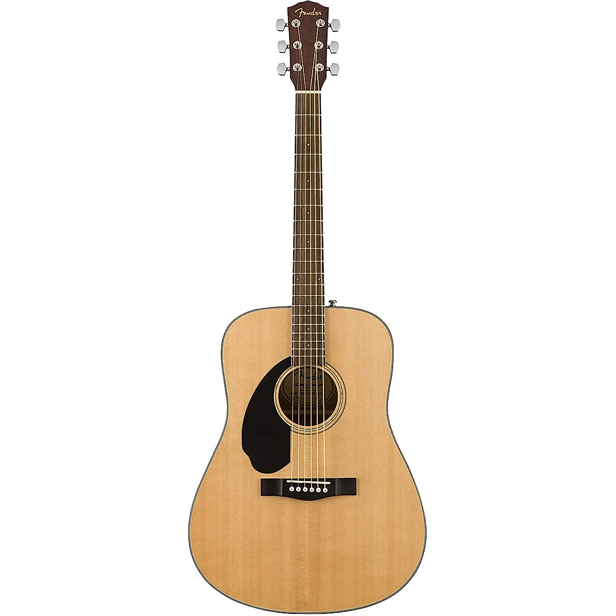 Fender Left-Handed Acoustic Guitar, with 2-Year Warranty, Dreadnought Classic Design with Rounded Walnut Fingerboard and Phosphor Bronze Strings, Glossed Natural Finish, Mahogany Construction