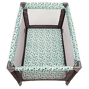 Cosco Funsport Compact Portable Playard, Lightweight, Easy Set up, Foldable Baby Playpen with Carry Bag, Elephant Squares