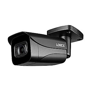 Lorex Indoor/Outdoor 4K IP Security Camera, Add-On Metal Bullet Camera for Wired Surveillance System, Color Night Vision and Ultra HD, Black [Requires Recorder]