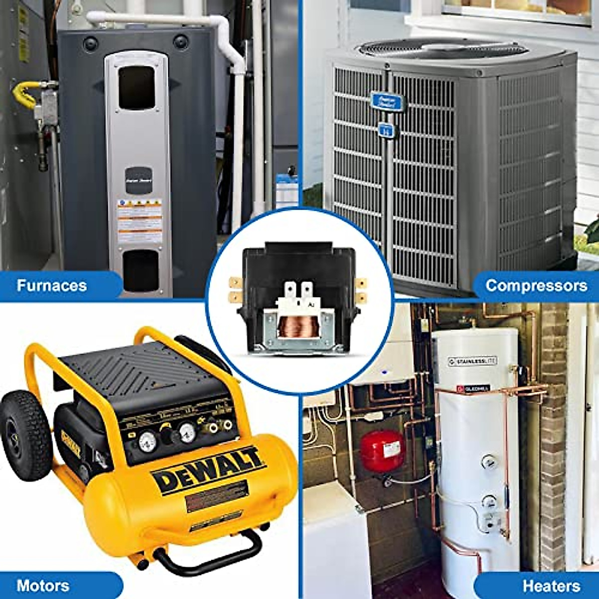 2 Pole AC Contactor, Generic Heavy Duty 40Amp 24V Coil Air Conditioner Contactor Condenser Compressor Contactor, Definite Purpose Contactor