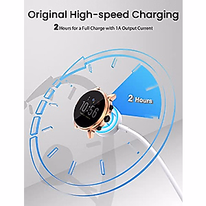 2-Pack Charger for Fossil Gen 6 Gen 5 Gen 5E Gen 4 Smartwatch Charging Cable Cord for Emporio Armani, Skagen falster 2, Misfit Vapor 2, Diesel Guard 2.5, Michael Kors Runway 3.3Ft/1M White