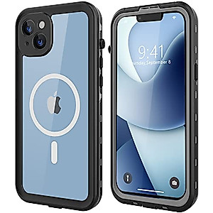 Dewfoam Design for iPhone 14 Waterproof Case, Shockproof Dustproof Phone Case for iPhone 14 with Screen Protector, Full Body Protective Cover for iPhone 14 6.1'' (Black)
