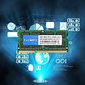 TECMIYO 8GB Kit (2 x 4GB) DDR3L-1600 SODIMM,DDR3 PC3-12800S/PC3L 1600MHz 12800 Ram 8 GB Non ECC Unbuffered 1.35V/1.5V CL11 204 Pin Sodimm Ram 2RX8 Dual Rank for Laptops Notebook Memory Upgrade
