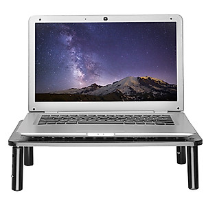 Premium PC Monitor & Laptop Stand with Sturdy, Stable Black Metal Construction. Fashionable Riser is Height Adjustable with Non-Skid Rubber. Perfect for Computer Monitor, iMac Stand, Computer Shelf