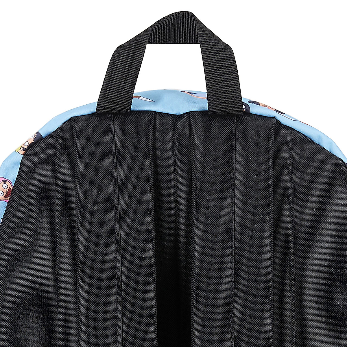 Bob's Burgers Mens Allover Backpack - Bob's Burgers Bob, Tina & Louise Belcher Bookbag - Knapsack for Everyday (Light Blue)