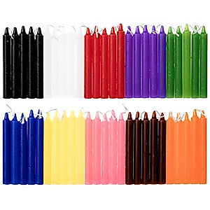 SpellCloth - Spell Candles for Witchcraft / Chime Candles / Colored Candles - Small Spell Candle Set for Ritual, Altar, Wicca Spells & Witch Rituals - 1/2in. x 4in. Candles for Spells Assorted Colors