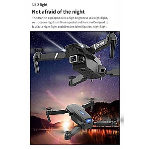 E88 Pro Drone with 4K Camera, WiFi FPV 1080P HD Dual Foldable RC Quadcopter Altitude Hold, Headless Mode, Visual Positioning, Auto Return Mobile App Control, Black, 7.83 x 7.17 x 2.87 inches