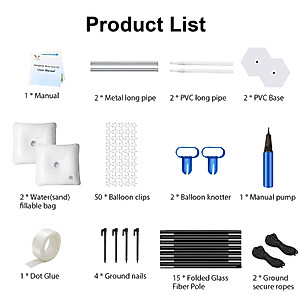 Balloon Arch Stand Kit with Base,VETOGETHER Adjustable Ballon Arch Holder Kit with 55Pcs Balloon Clips, Balloon Pump,9FT Tall & 10Ft Wide Baloon arch for Wedding Birthday Party Supplies Decorations